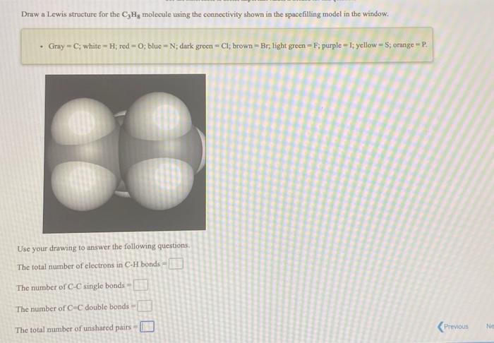 Solved Draw a Lewis structure for the C molecule using the | Chegg.com