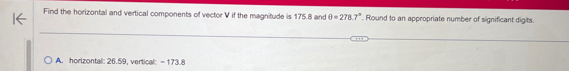 Solved Find the horizontal and vertical components of vector | Chegg.com