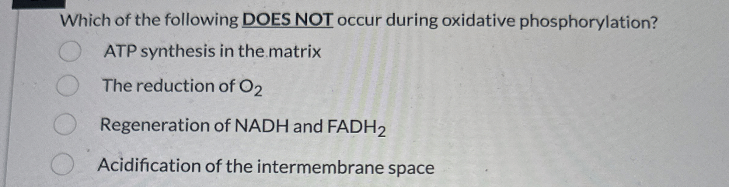 Solved Which of the following DOES NOT occur during | Chegg.com