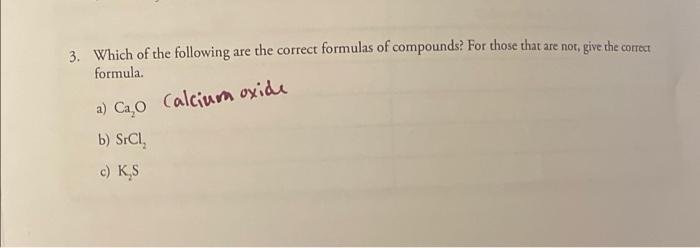 3. Which of the following are the correct formulas of | Chegg.com