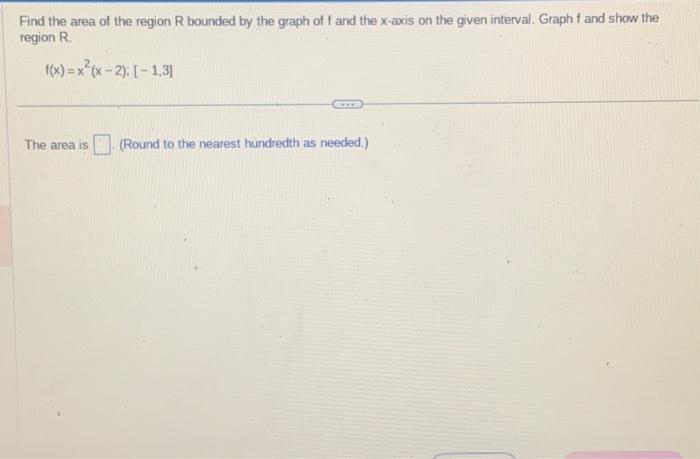Solved Find the area of the region R bounded by the graph of | Chegg.com