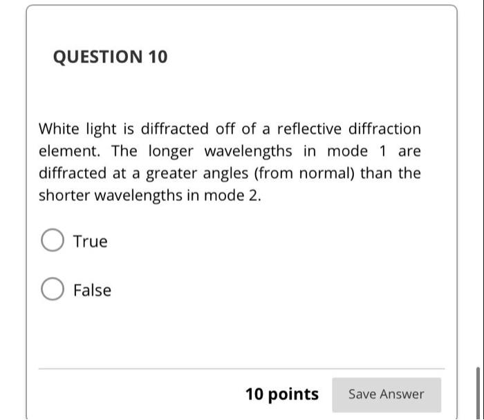 Solved White light is diffracted off of a reflective | Chegg.com