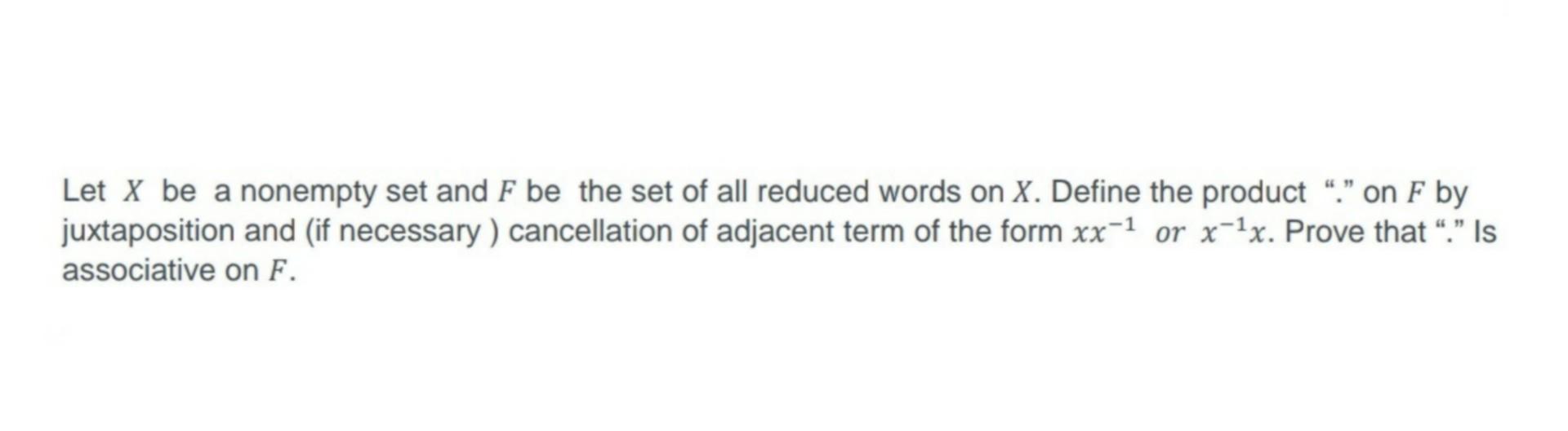 Solved Let X be a nonempty set and F be the set of all | Chegg.com