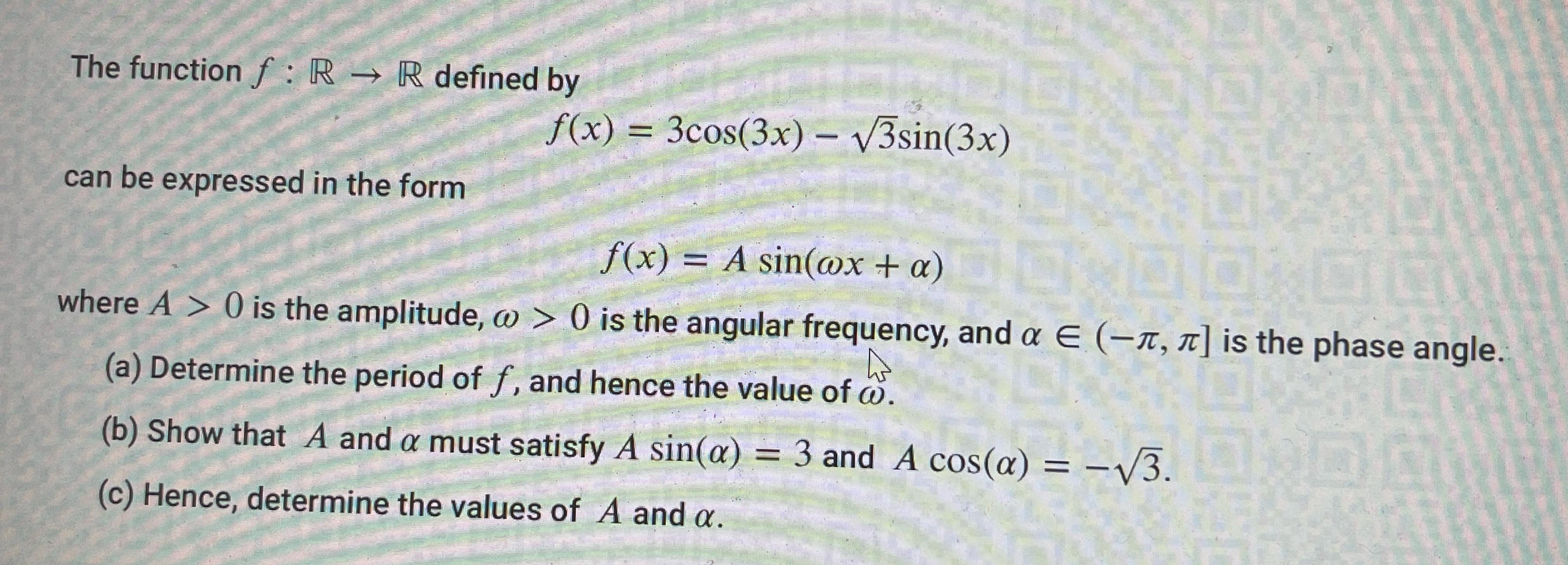 Solved The function f:R→R ﻿defined | Chegg.com