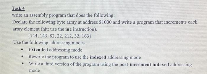 Solved Task 4 Write An Assembly Program That Does The 3020