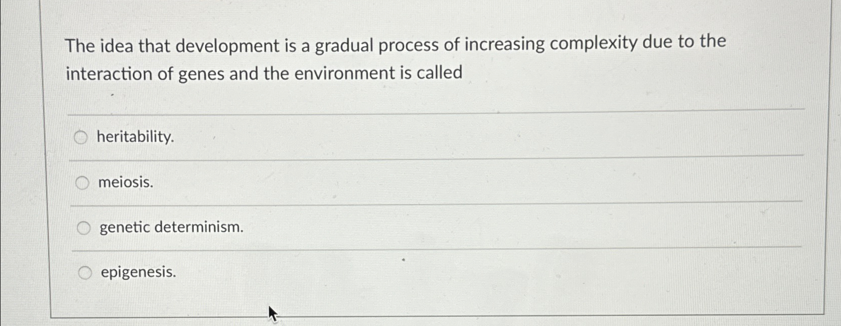 Solved The idea that development is a gradual process of | Chegg.com