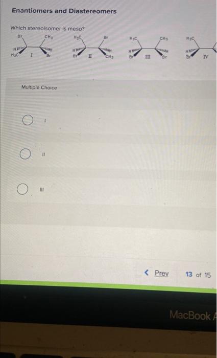 Solved Enantiomers and Diastereomers Which sternaienmer fe | Chegg.com