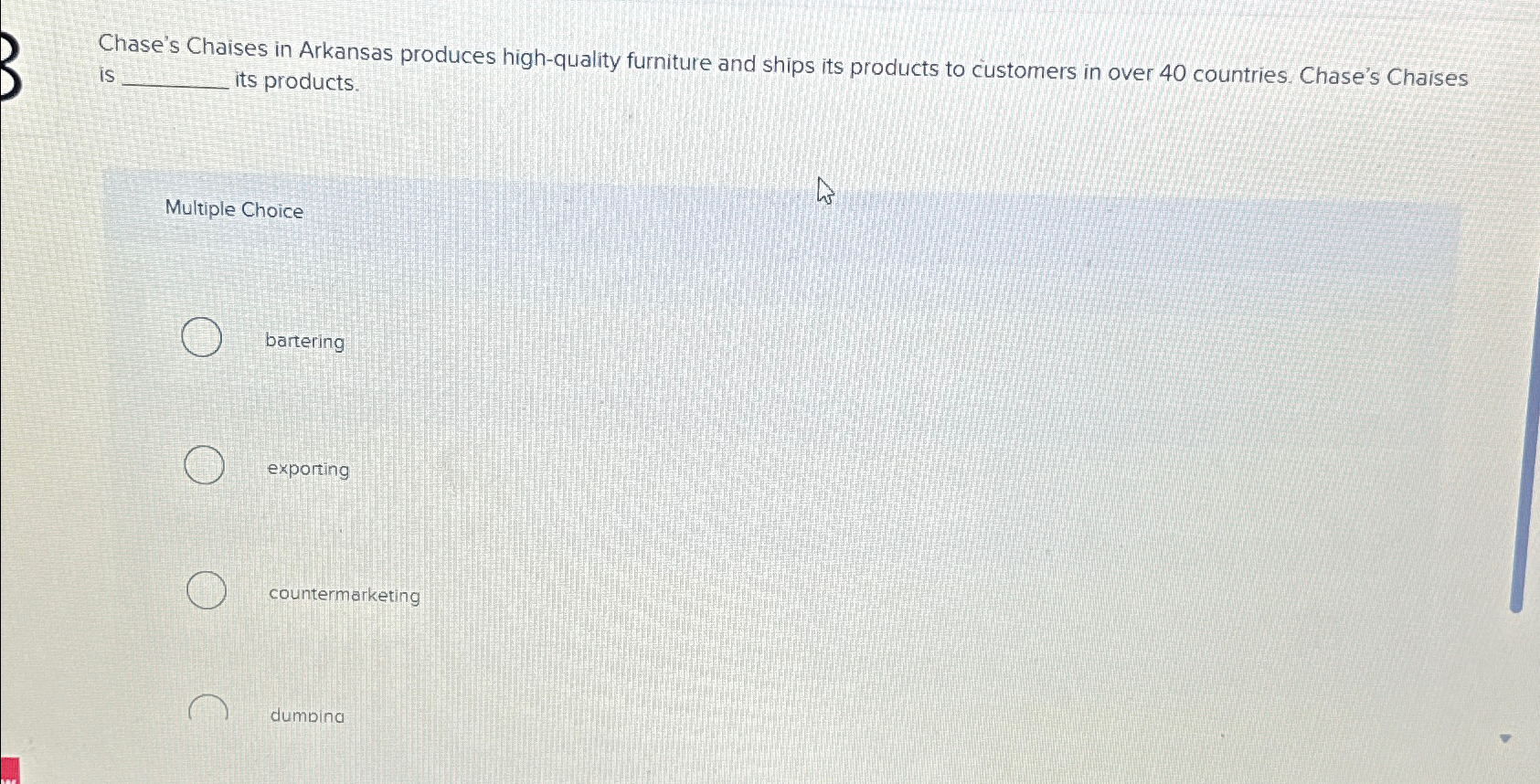 Solved Chase's Chaises in Arkansas produces high-quality | Chegg.com