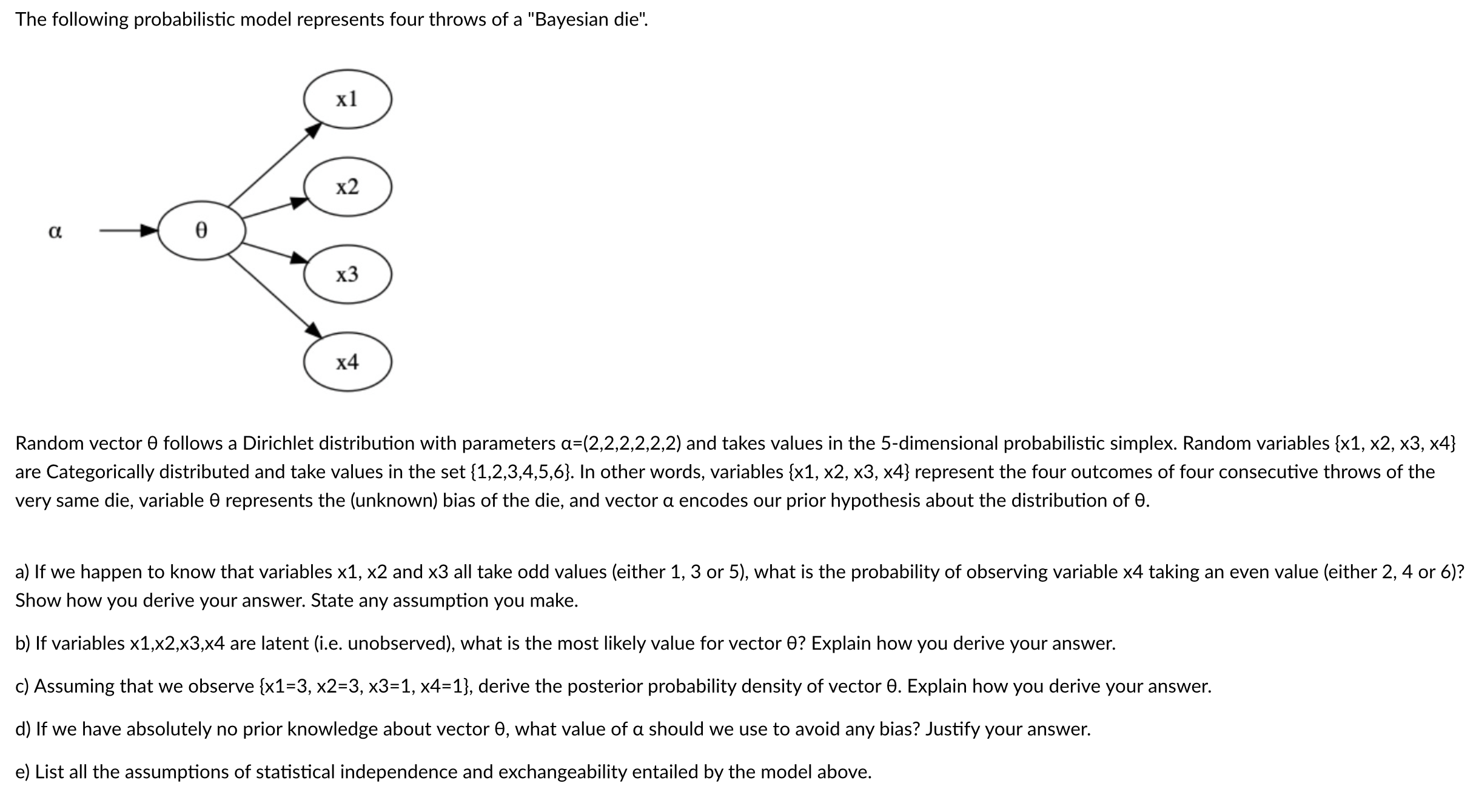 Solved The following probabilistic model represents four | Chegg.com