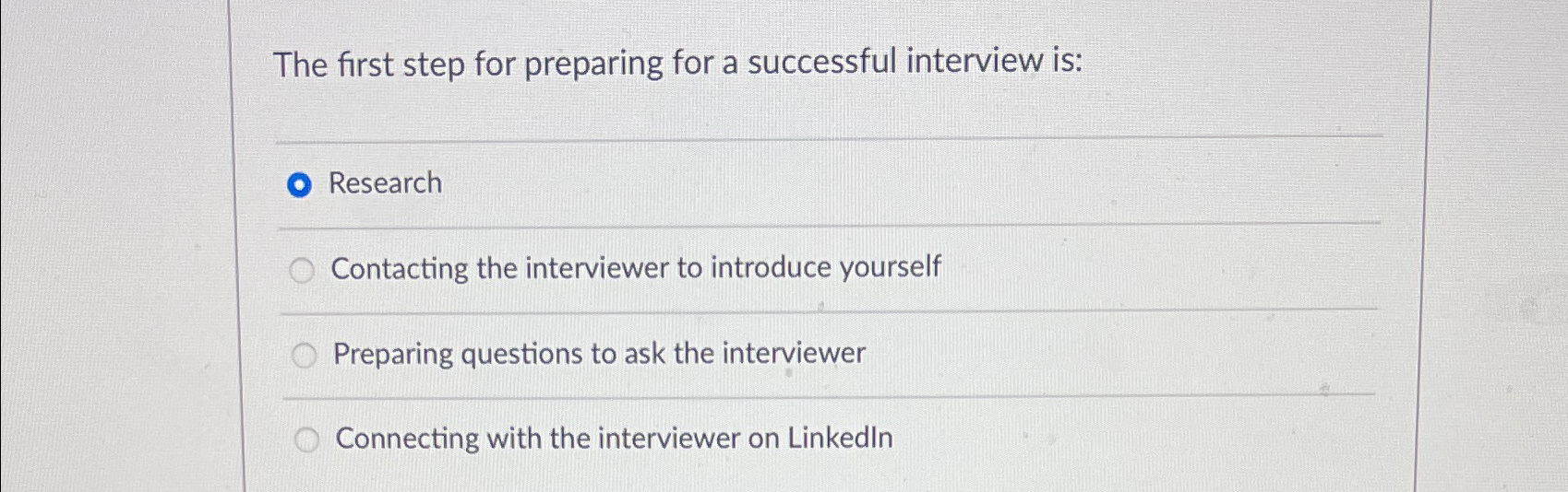 Solved The first step for preparing for a successful | Chegg.com
