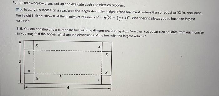 Solved For the following exercises, set up and evaluate each | Chegg.com