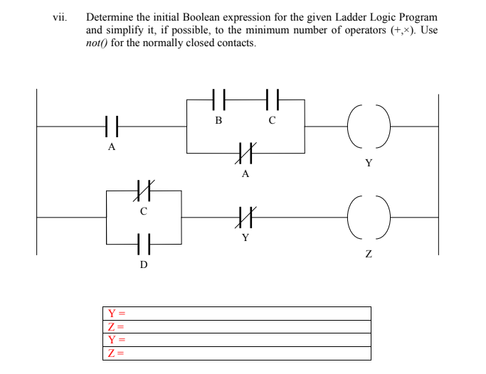 Solved vii. Determine the initial Boolean expression for the | Chegg.com