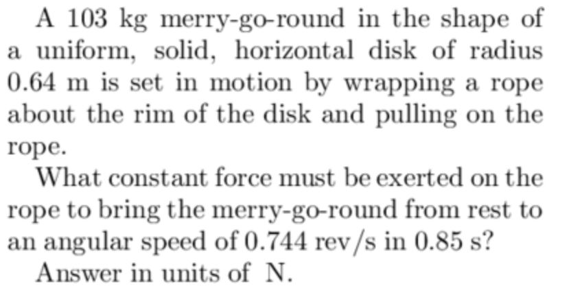 Solved A 103kg ﻿merry-go-round in the shape ofa uniform, | Chegg.com