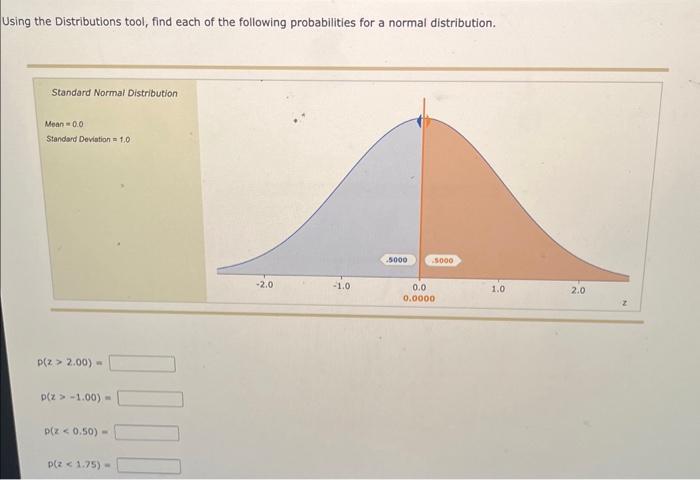Solved Jsing the Distributions tool, find each of the | Chegg.com