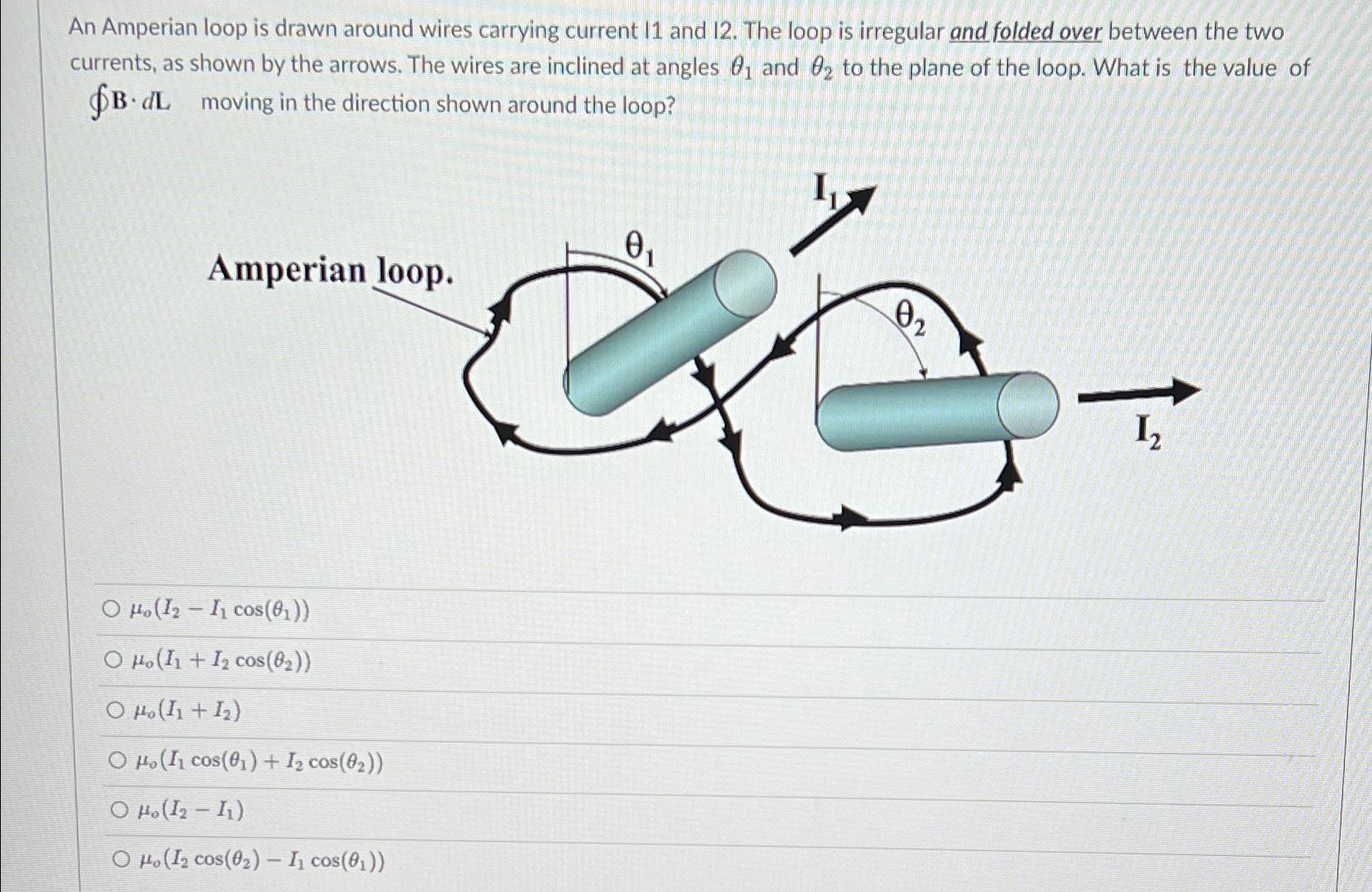Solved An Amperian loop is drawn around wires carrying | Chegg.com