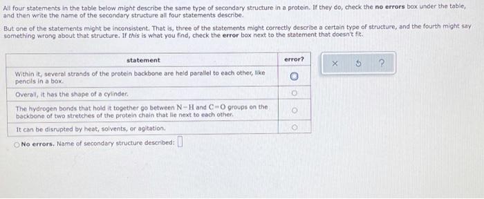 Solved All four statements in the table below might describe | Chegg.com