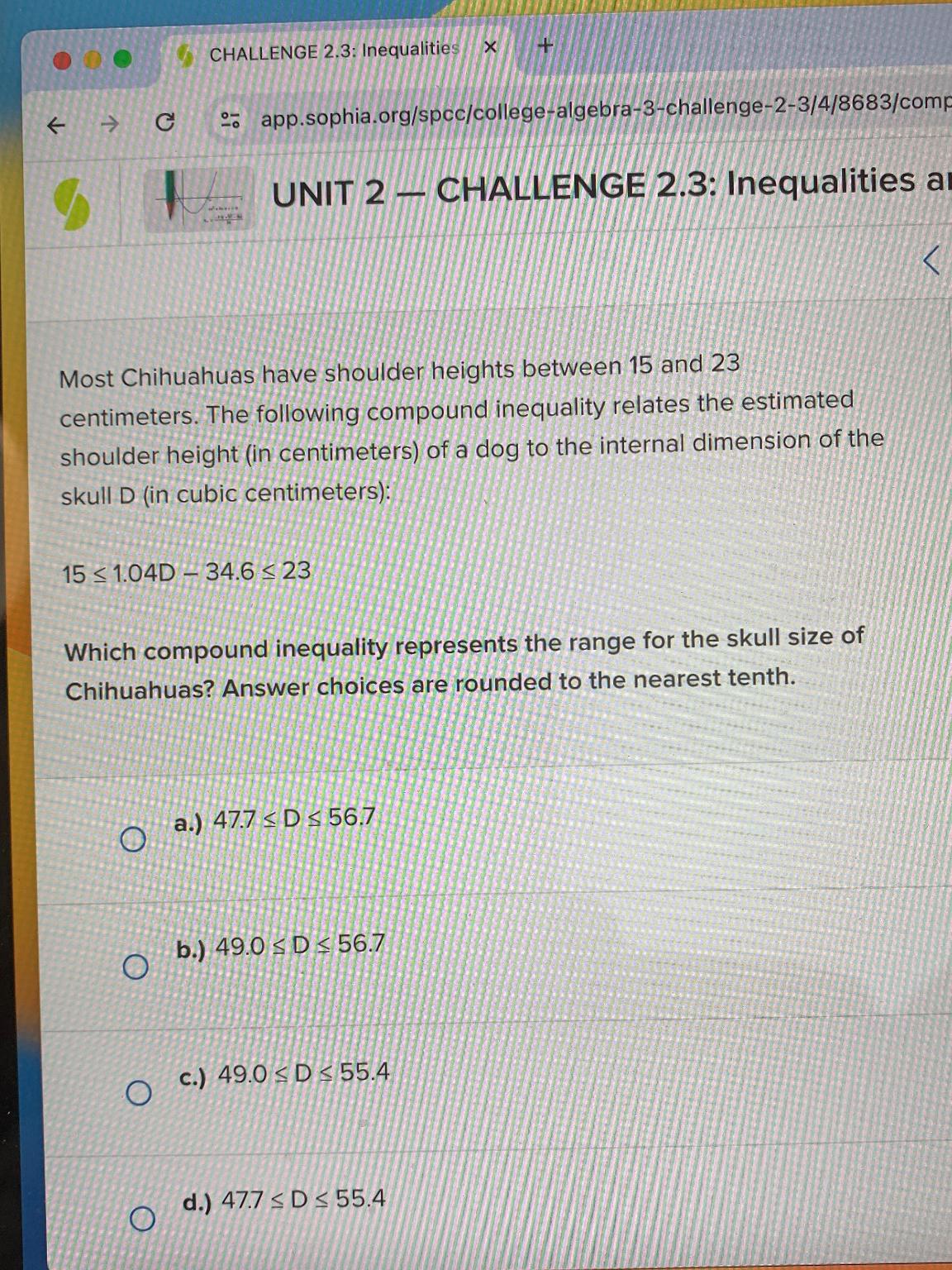 Solved CHALLENGE 2.3: Inequalities x+:. | Chegg.com
