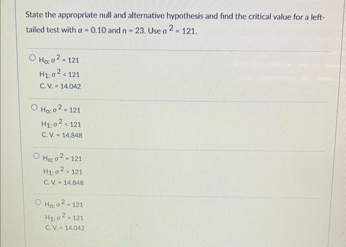 Solved State the appropriate null and alternative hypothesis | Chegg.com
