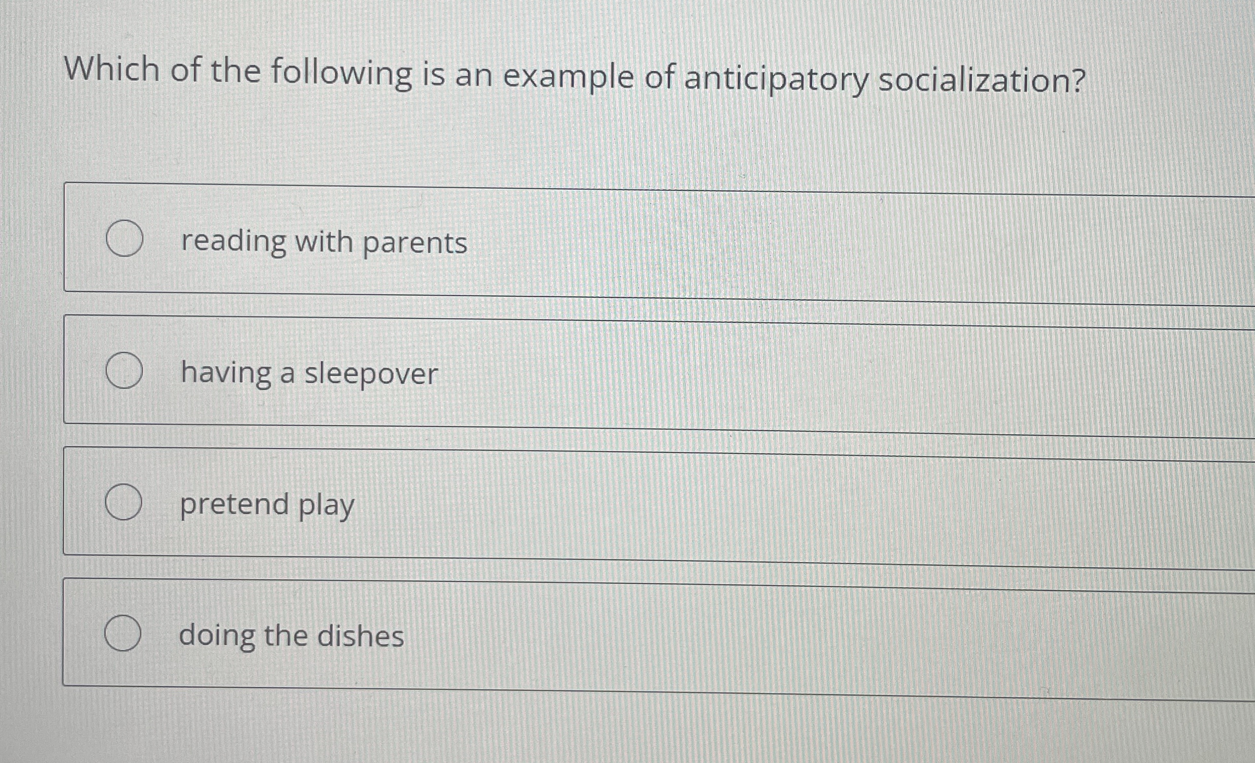 Solved Which of the following is an example of anticipatory | Chegg.com