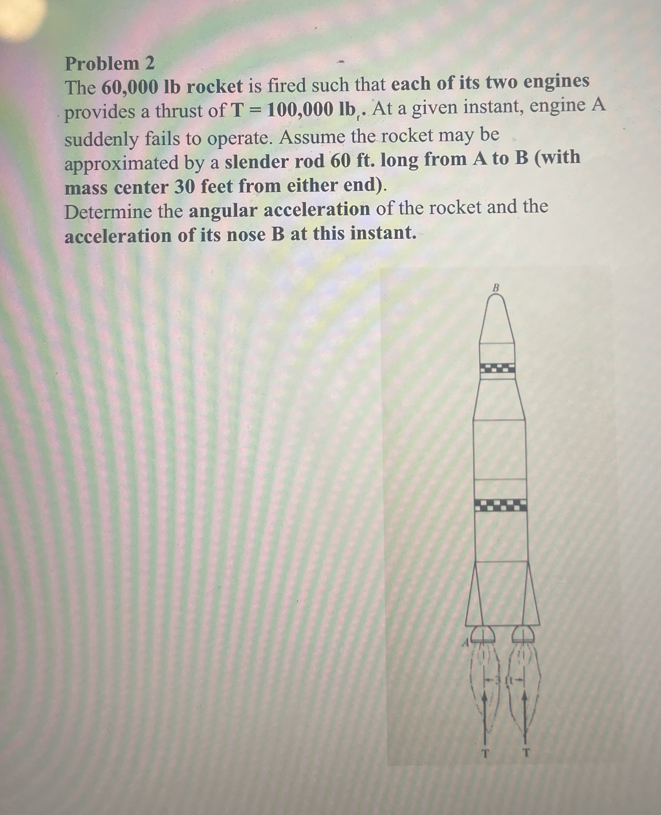 Solved by an EXPERT Problem 2The 60,000lb ﻿rocket is fired such that each | Chegg.com