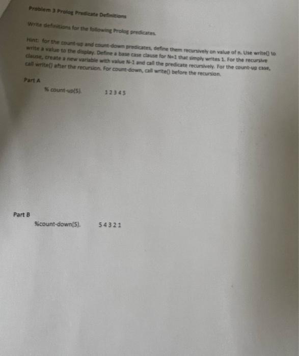 Problem 3 Prolog Predate Deos write definitions for | Chegg.com