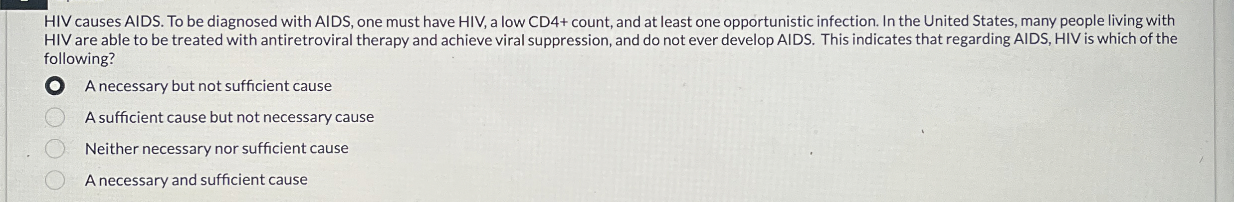 Solved HIV causes AIDS. To be diagnosed with AIDS, one must | Chegg.com