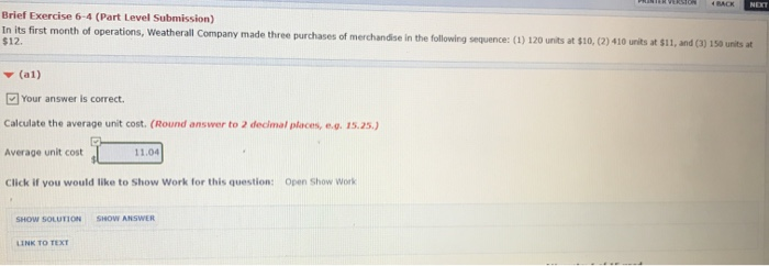 Solved RO 4 RUCK NEXT Brief Exercise 6-4 (Part Level | Chegg.com