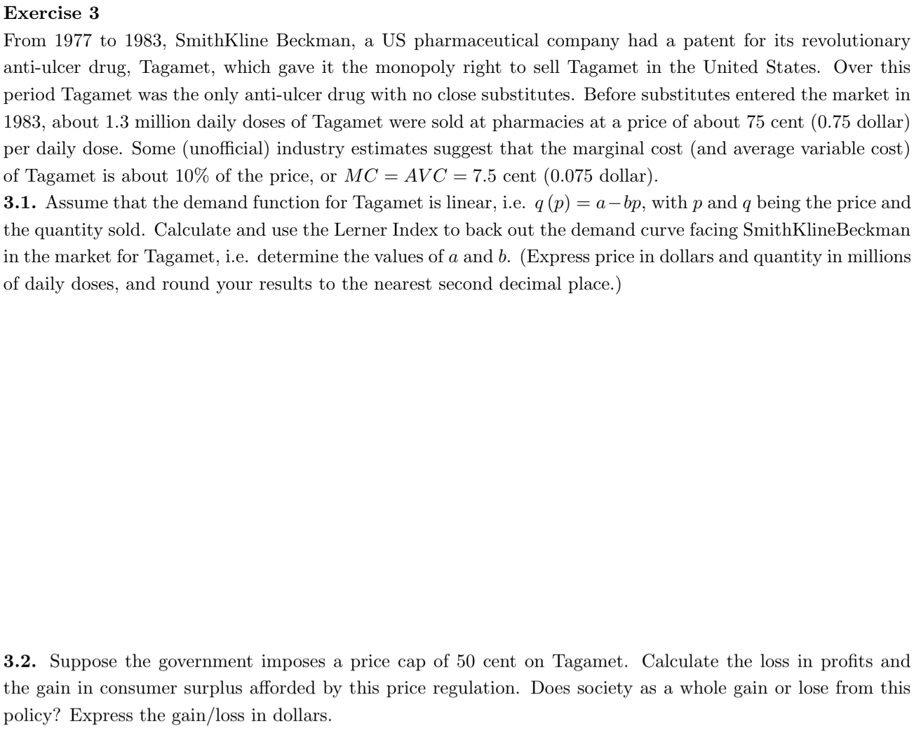 Solved Exercise 3From 1977 ﻿to 1983, ﻿SmithKline Beckman, a | Chegg.com