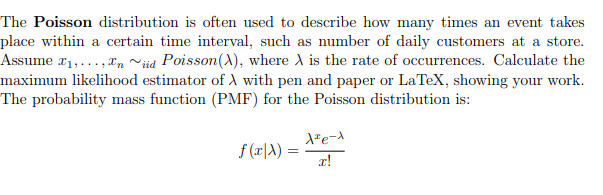 Solved The Poisson distribution is often used to describe | Chegg.com