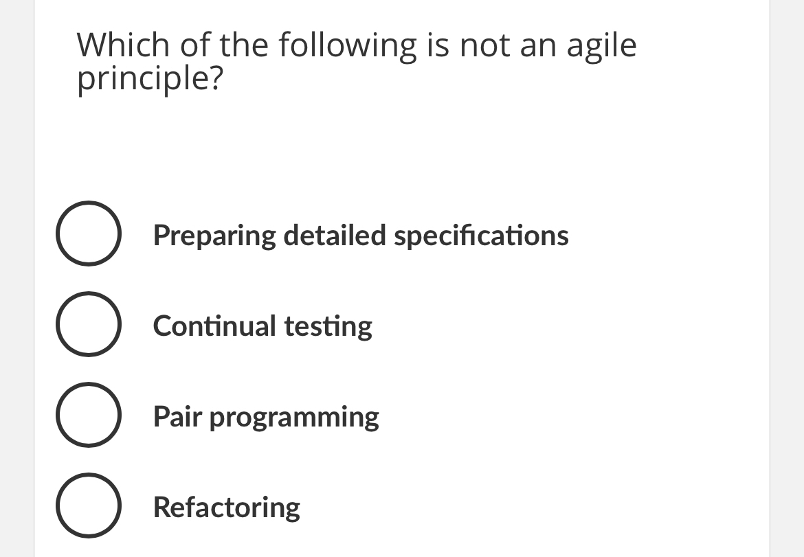Solved Which of the following is not an agile | Chegg.com