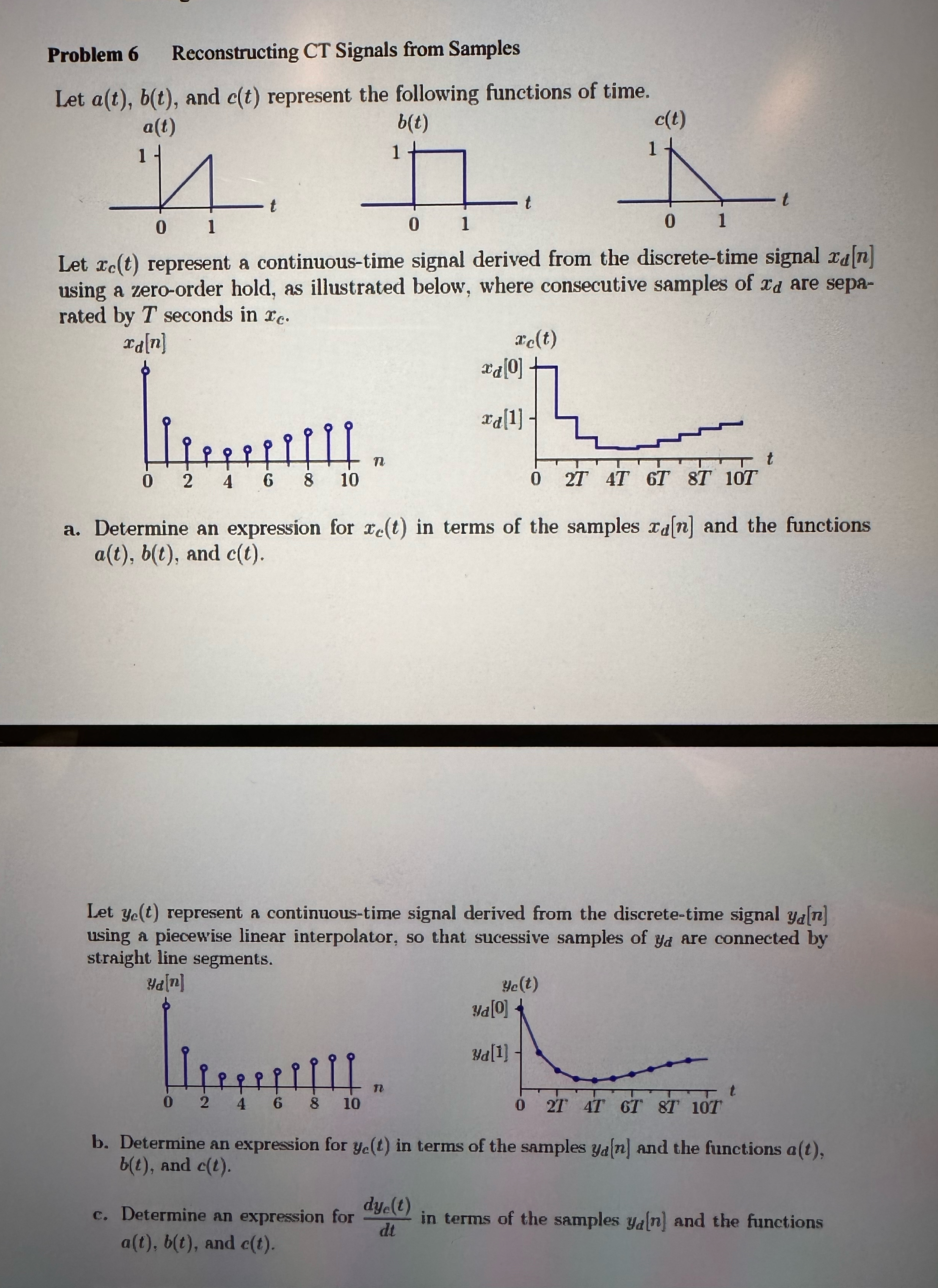 Solved Problem 6 ﻿Reconstructing CT Signals from SamplesLet | Chegg.com