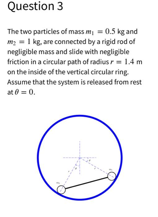 Solved The two particles of mass m1=0.5 kg and m2=1 kg, are | Chegg.com