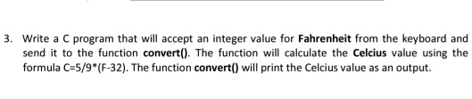 Solved 3. Write a C program that will accept an integer | Chegg.com