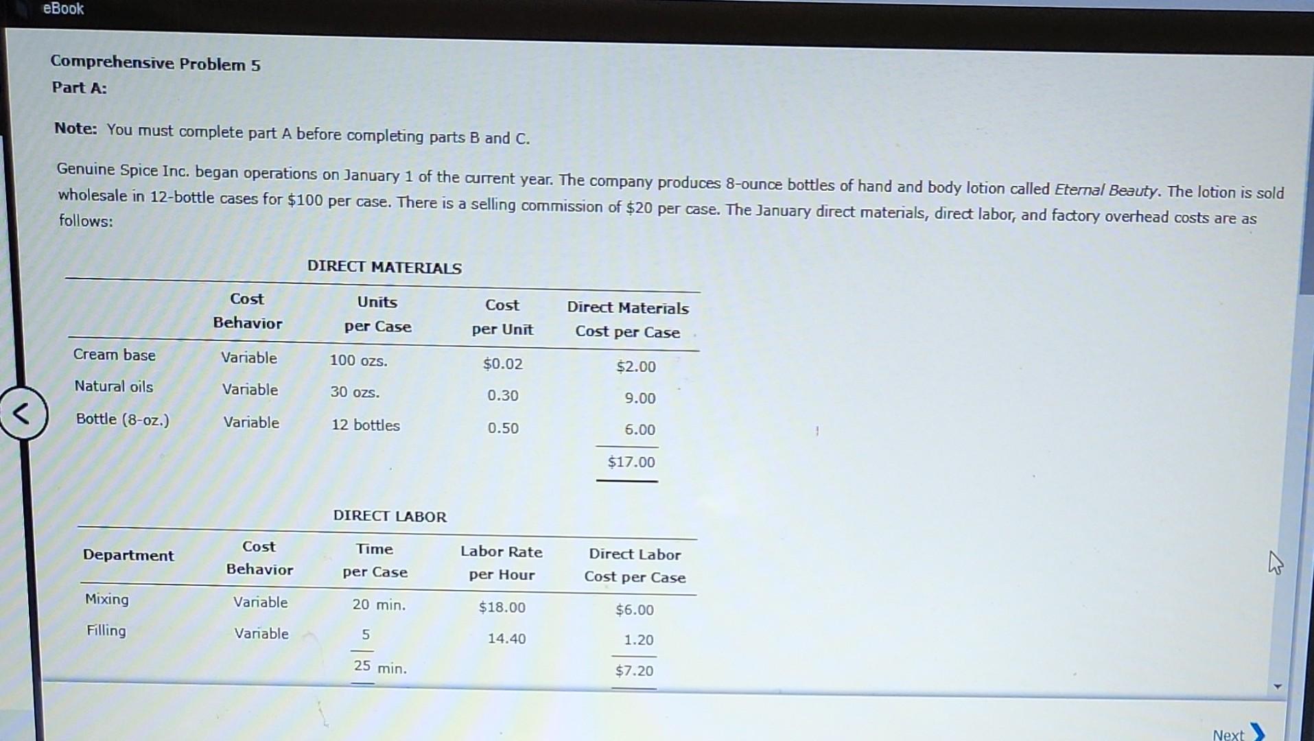Solved Comprehensive Problem 5 Part A: Note: You must | Chegg.com