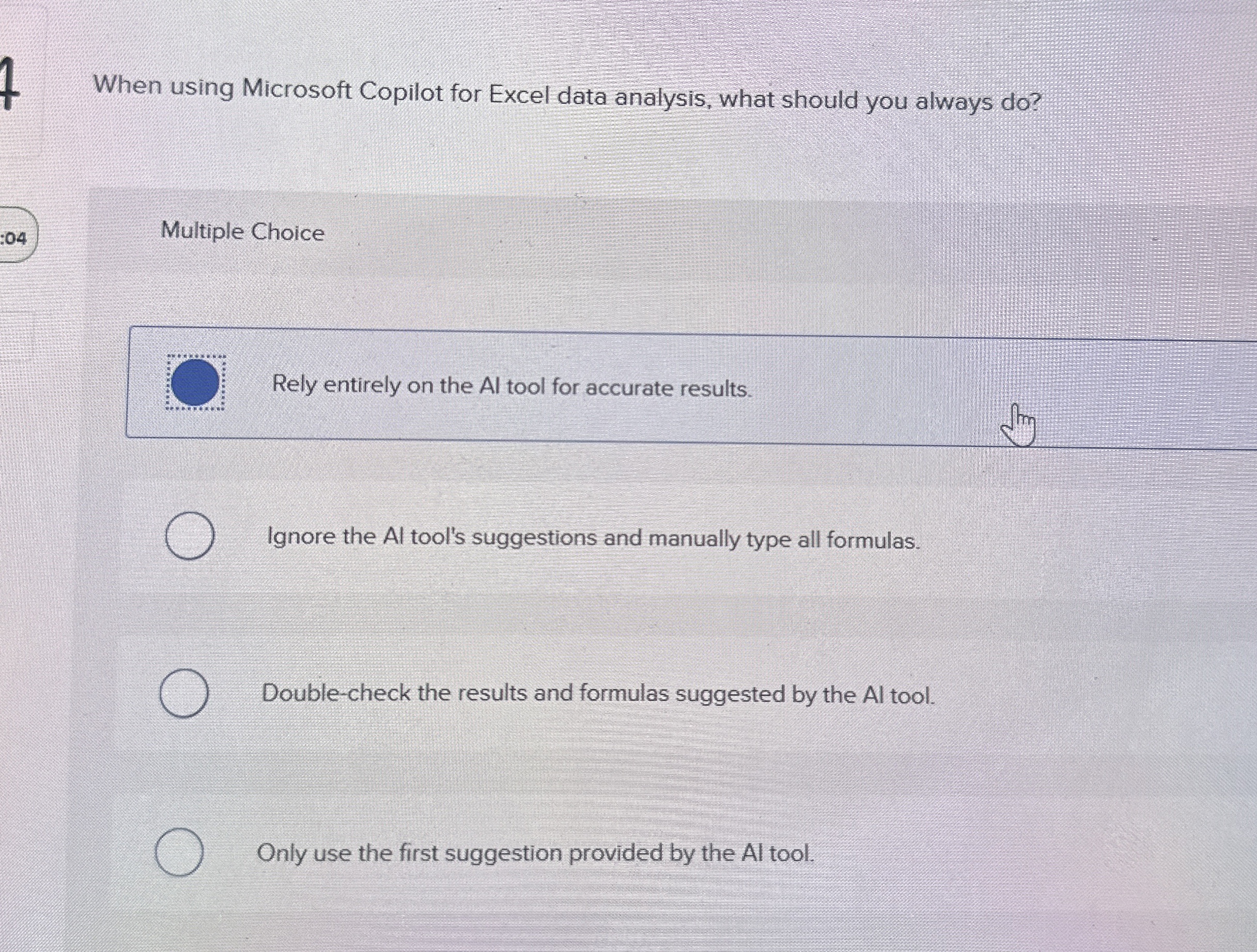 Solved When using Microsoft Copilot for Excel data analysis, | Chegg.com