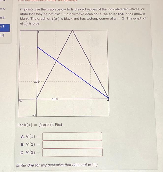 Solved Use the graph below to find exact values of the | Chegg.com