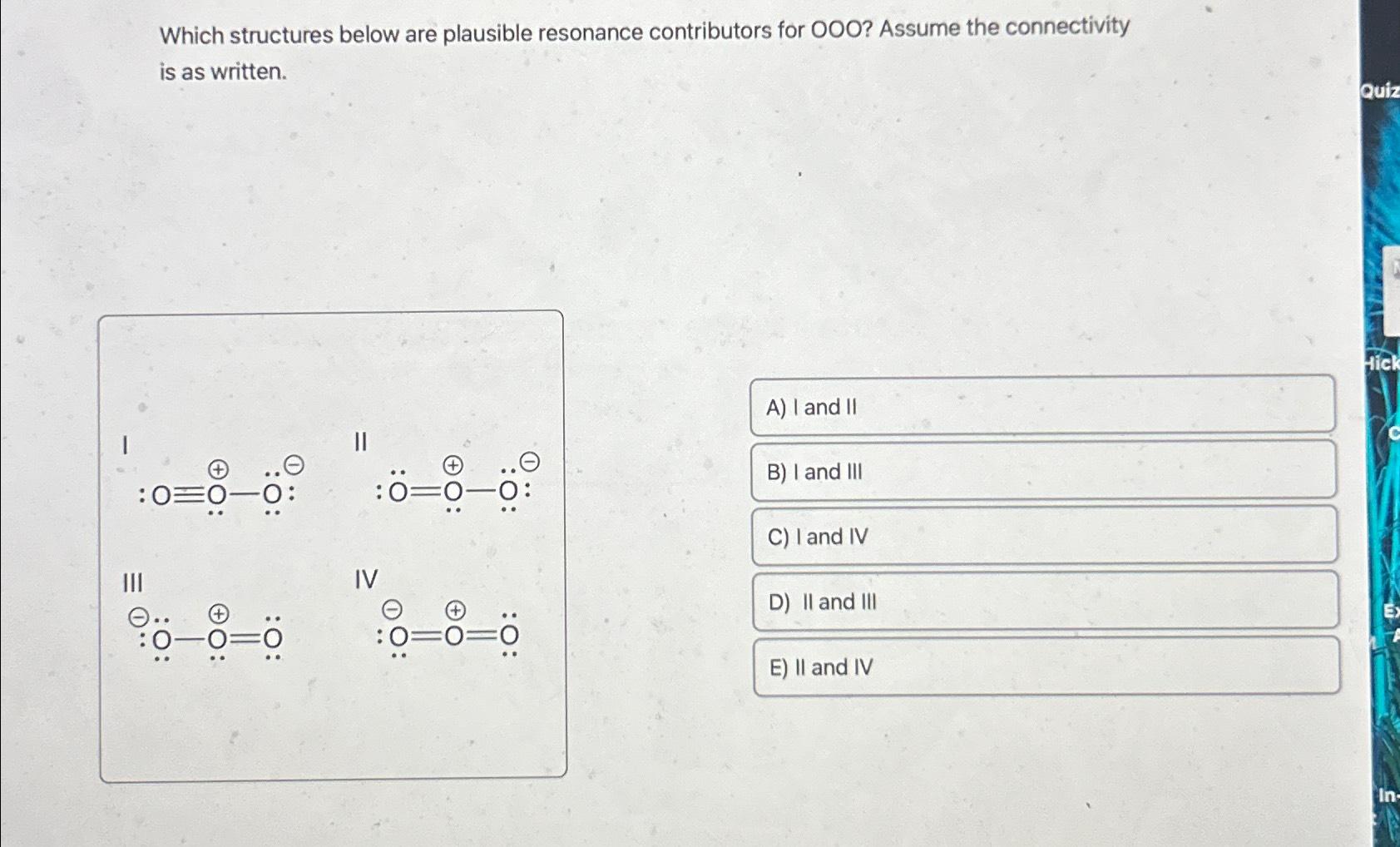 Solved Which structures below are plausible resonance | Chegg.com