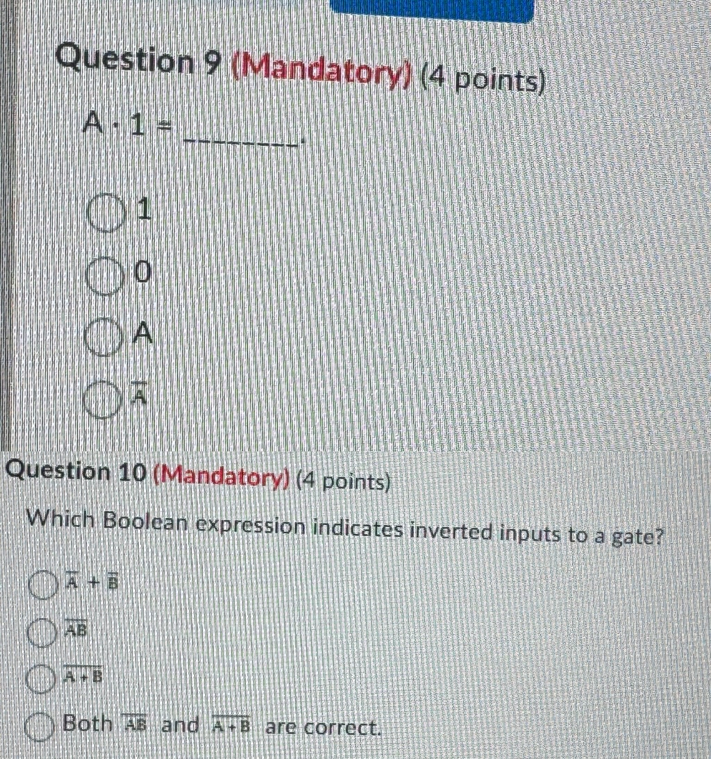 Solved Question 9A*1= q,10AQuestion 10 ﻿Which Boolean | Chegg.com
