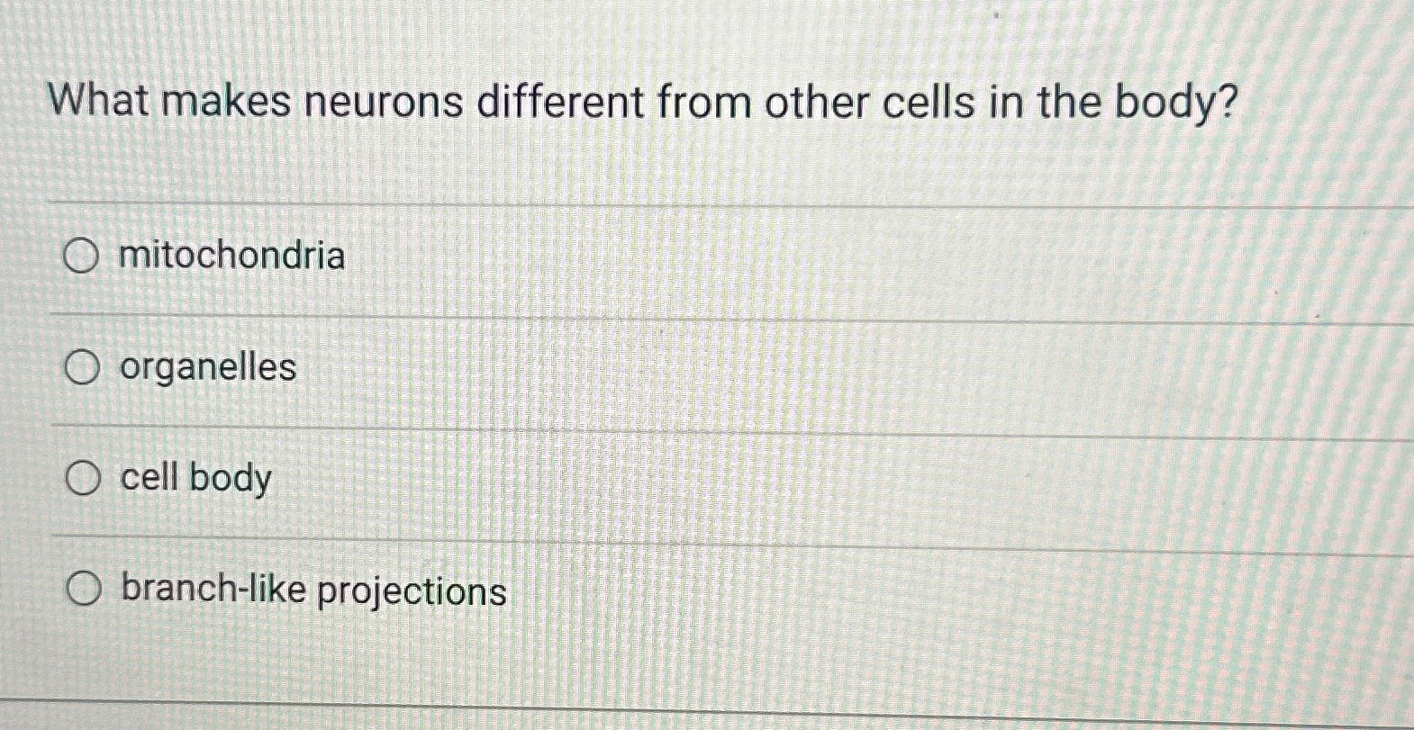 Solved What makes neurons different from other cells in the | Chegg.com