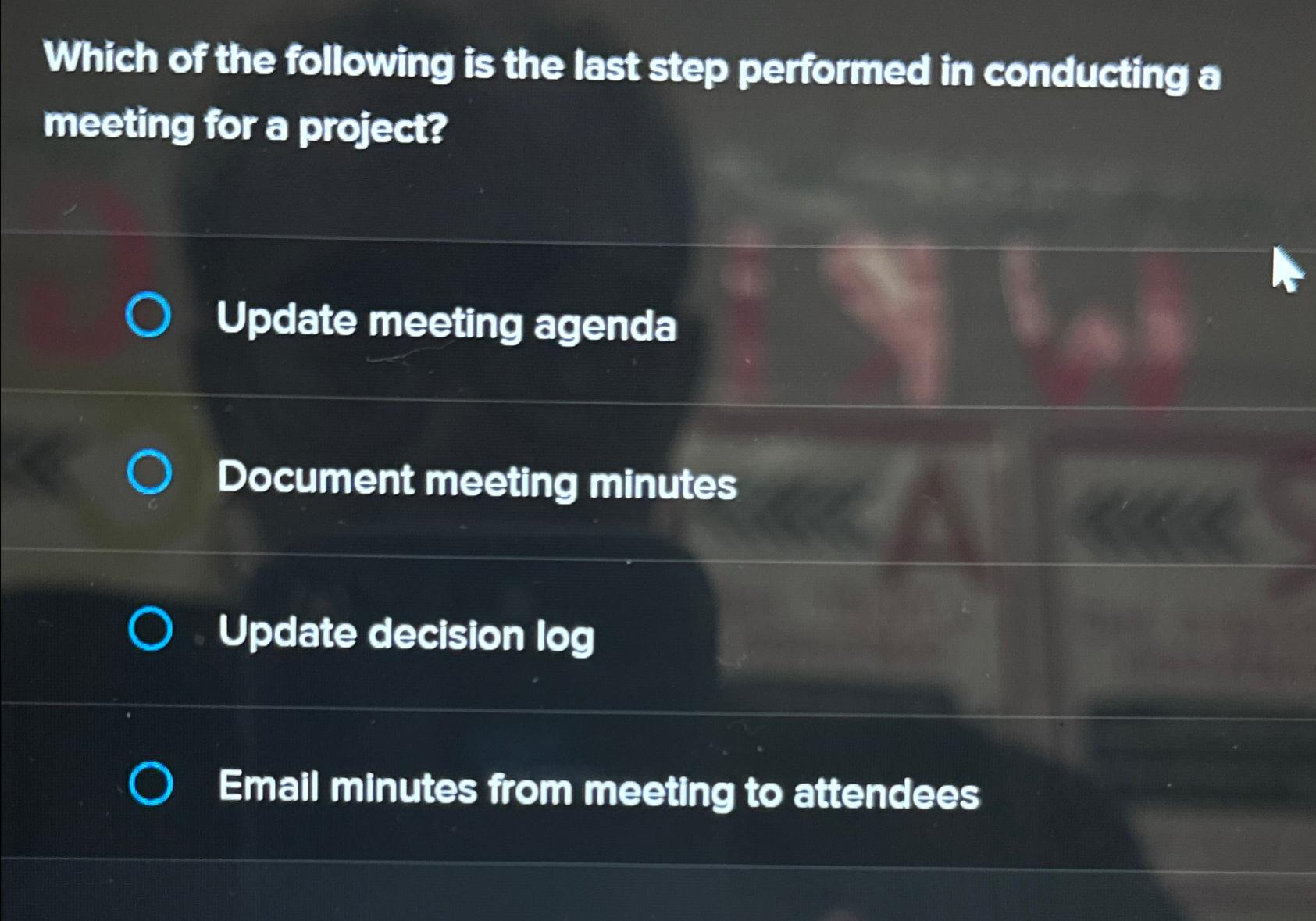 Solved Which of the following is the last step performed in | Chegg.com
