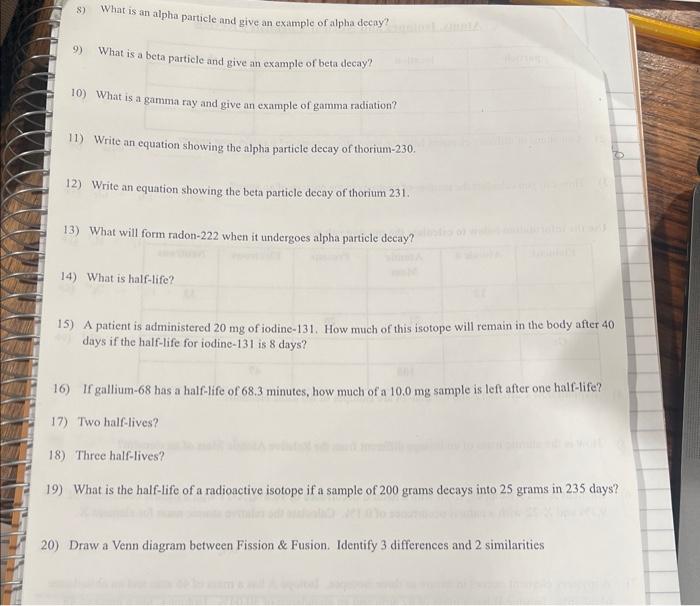 Solved 37) −+6H→H3H+34He 38) 226Ra→++mnRn 39) isF→ 41) | Chegg.com