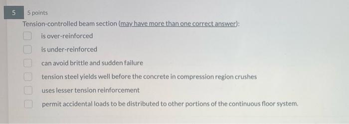 Solved Tension-controlled beam section (may have more than | Chegg.com