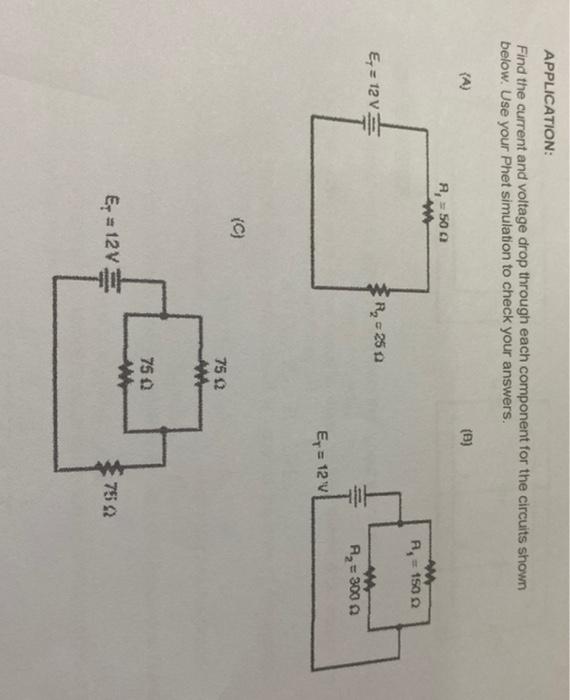 Solved Find the current and voltage drop through each | Chegg.com