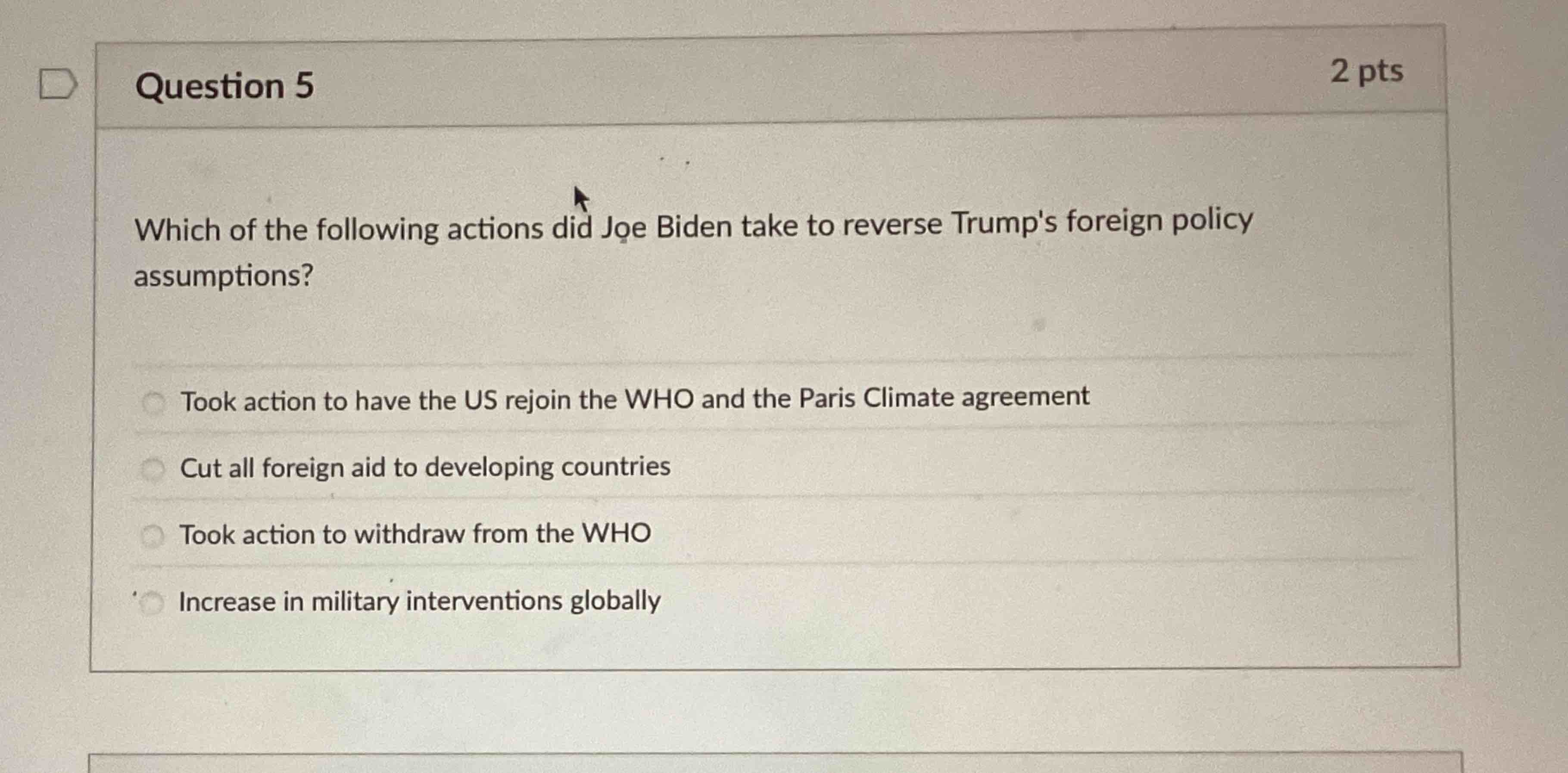 Solved Question 5Which of the following actions did Joe | Chegg.com