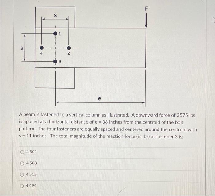 Solved A beam is fastened to a vertical column as | Chegg.com