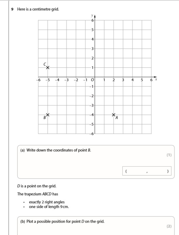 Solved 9 ﻿Here is a centimetre grid.(a) ﻿Write down the | Chegg.com