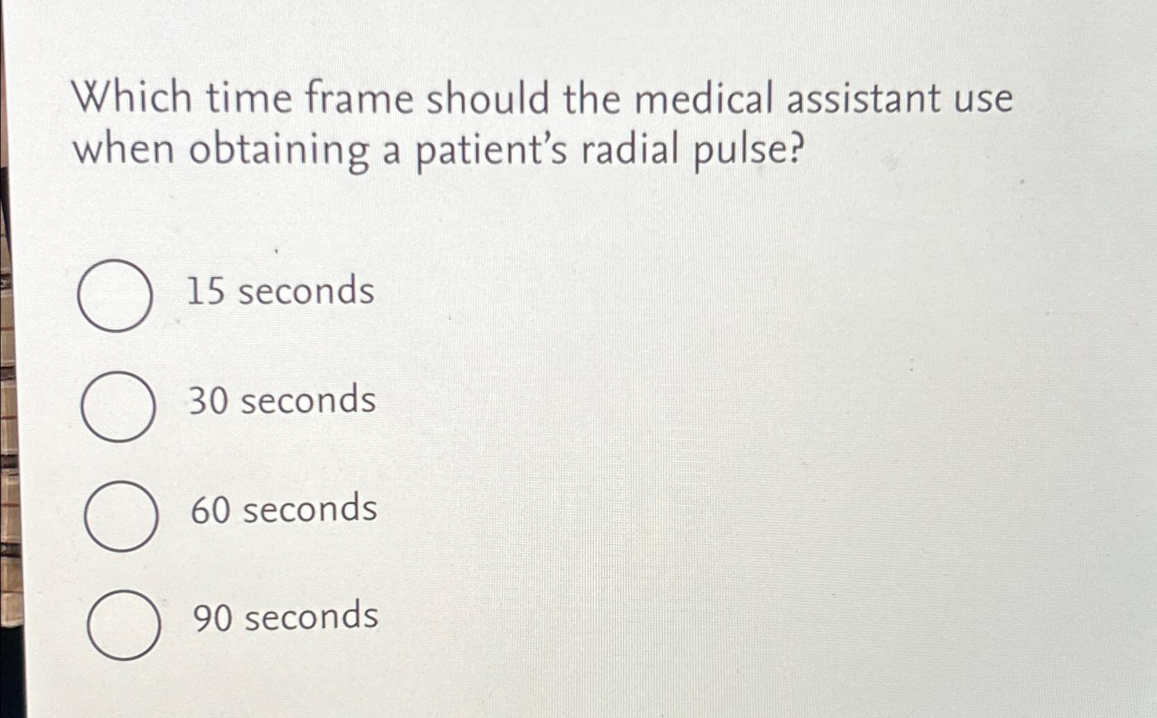 Solved Which time frame should the medical assistant use | Chegg.com