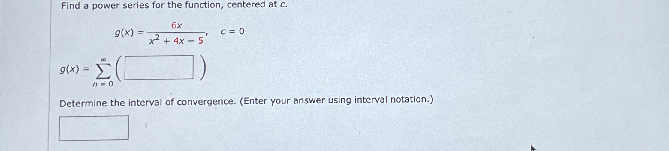 Solved Find a power series for the function, centered at | Chegg.com