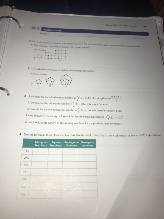 4-1 Applications 2. Use inductive reasoning to find | Chegg.com