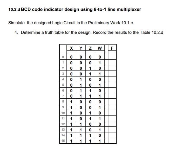 Solved 10.1.d Logic Function implementation using 8x1 | Chegg.com